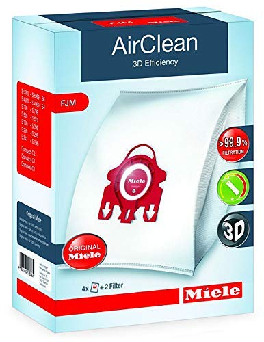 Miele FJM AirClean 3D Efficiency Vacuum Cleaner Bags - Includes 8 Genuine Air clean 2 Genuine Super Air Clean Filter + 2 Genuine Pre-Motor Protection Filters