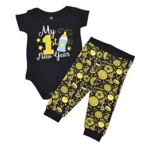 unique baby unisex my 1st new years baby outfit layette set (9 months)