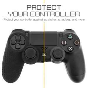 Fosmon PS4 Controller Skin with 8 Thumb Grips, Anti-Slip Silicone Grip Cover Protector Case Compatible with Sony PlayStation PS4 Slim/PRO 4 DualShock Controller (Black)