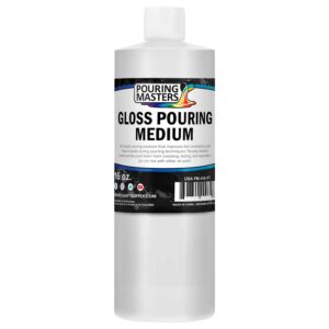 u.s. art supply professional gloss pouring effects medium, 16 oz. (pint) bottle - improves flow consistency, artist techniques to create cell effects, mix with art acrylic paint, adjusts viscosity