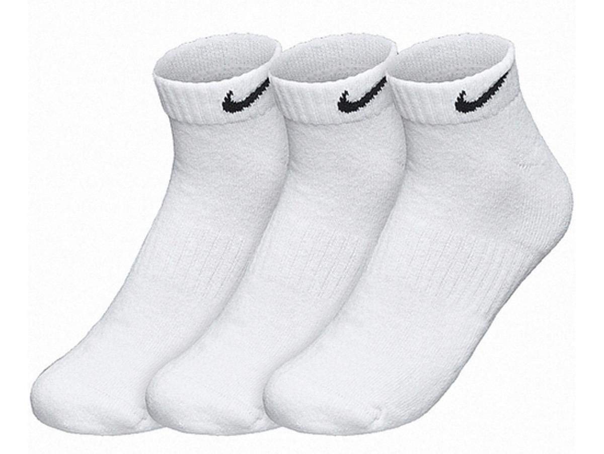 Nike Everyday Cushion Low Training Socks (3 Pair), Men's & Women's Athletic Low Cut Socks with Sweat-Wicking Technology, White/Black, Women's 4-6 and Youth 3Y-5Y