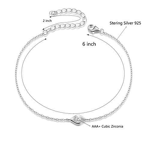 Dainty Evil Eye Bracelet Sterling Silver Bracelets