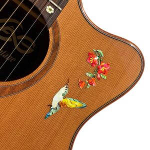 Inlay Sticker Decal for Guitars, Bass & Ukuleles - Hummingbird & Flowers