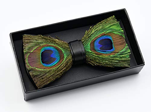 Mens Peacock Unique Design Handmade Wedding Bowties Boys Perfect Cravat Necktie