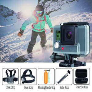 Navitech 18 in 1 Action Camera Accessories Combo Kit with EVA Case Compatible with The AKASO V50 Pro