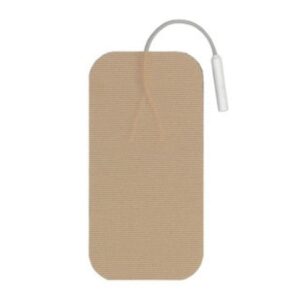 uni-patch r series tan tricot electrode, self-adhesive pigtail pin connection, 2.75 inch round, 4/pack