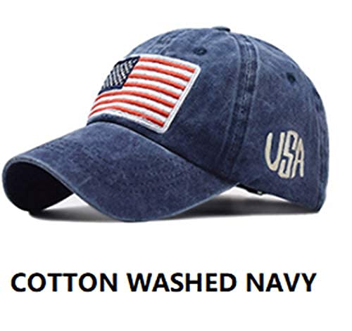 IZUS American Flag,Distressed Baseball Hat – Distressed Cotton-Blend Dad Hat Embroiderred for Adult (Navy)