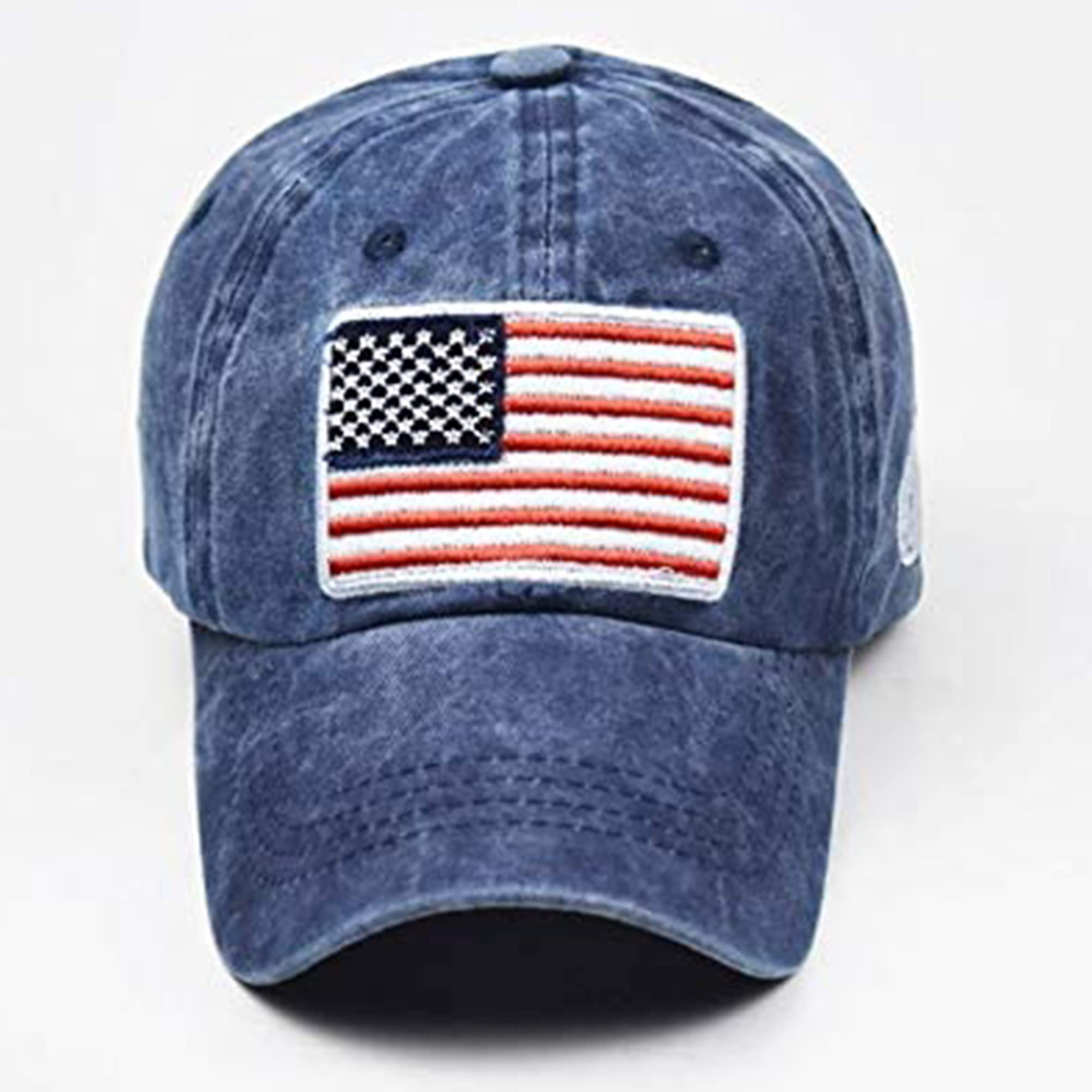 IZUS American Flag,Distressed Baseball Hat – Distressed Cotton-Blend Dad Hat Embroiderred for Adult (Navy)