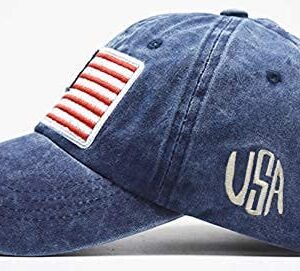 IZUS American Flag,Distressed Baseball Hat – Distressed Cotton-Blend Dad Hat Embroiderred for Adult (Navy)