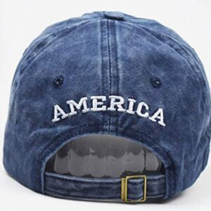 IZUS American Flag,Distressed Baseball Hat – Distressed Cotton-Blend Dad Hat Embroiderred for Adult (Navy)