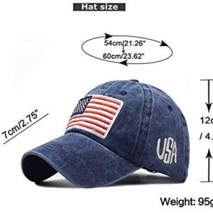 IZUS American Flag,Distressed Baseball Hat – Distressed Cotton-Blend Dad Hat Embroiderred for Adult (Navy)