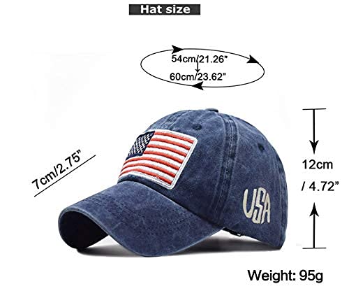 IZUS American Flag,Distressed Baseball Hat – Distressed Cotton-Blend Dad Hat Embroiderred for Adult (Navy)