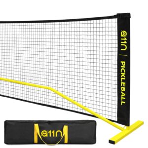 a11n portable pickleball net system, designed for all weather conditions with steady metal frame and strong pe net, regulation size net with carrying bag