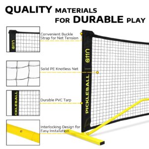 A11N Portable Pickleball Net System, Designed for All Weather Conditions with Steady Metal Frame and Strong PE Net, Regulation Size Net with Carrying Bag