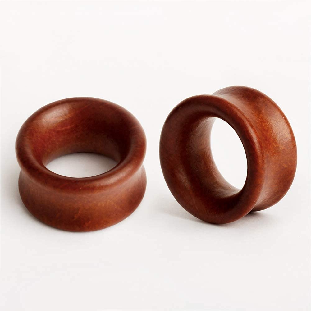 TBOSEN 8PCS Large Double Flared Brown Black Organic Wood Saddle Plugs Flesh Tunnels Stretching Punk Piercings Expanders Ear Gauges Set