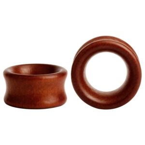 TBOSEN 8PCS Large Double Flared Brown Black Organic Wood Saddle Plugs Flesh Tunnels Stretching Punk Piercings Expanders Ear Gauges Set