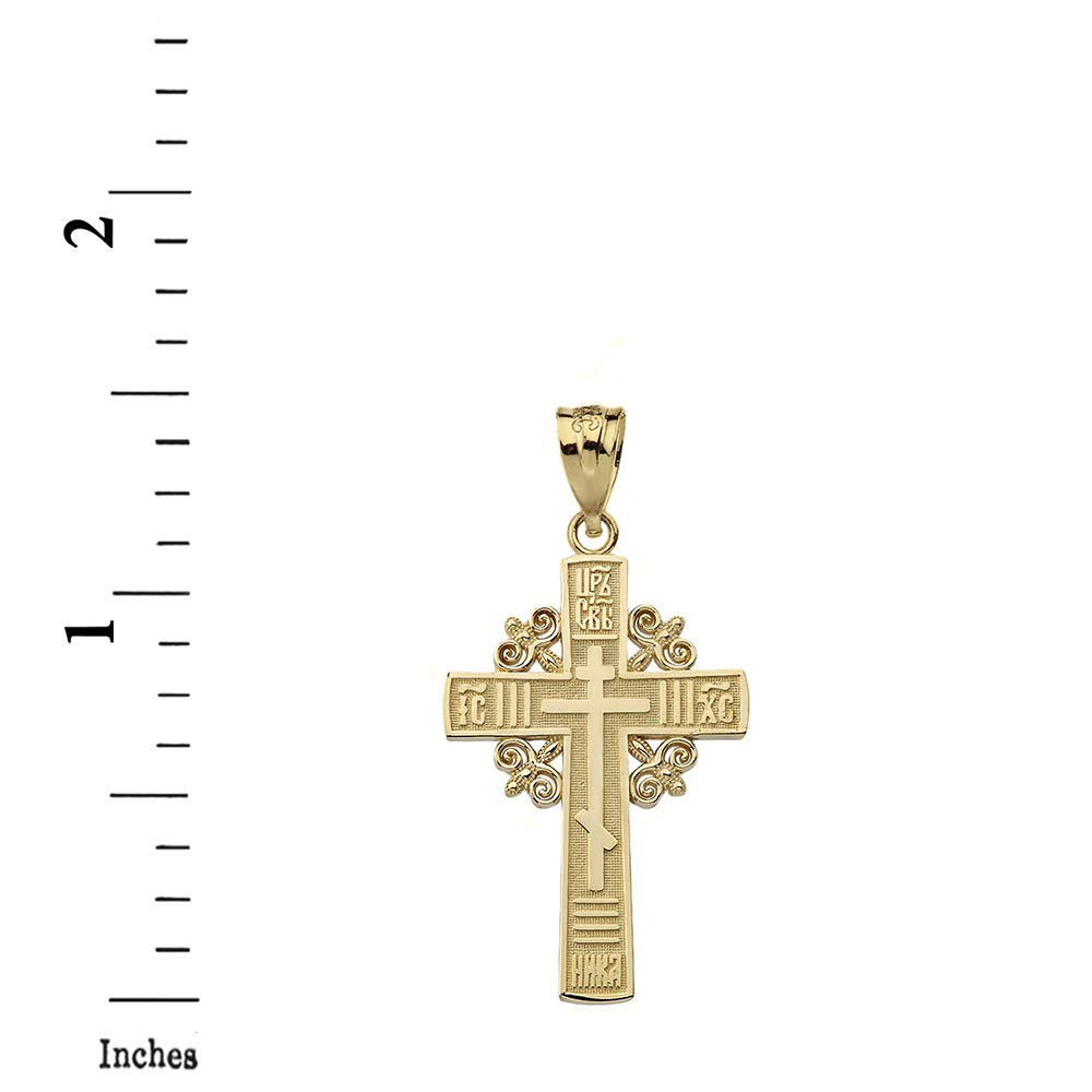 Solid 14k Yellow Gold Russian Orthodox IC XC NIKA Cross Pendant