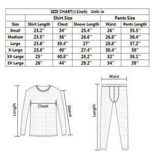 PISIQI Thermal Underwear Men Ultra-Soft Long Johns Set with Fleece Lined Base Layer Winter Skiing Warm Top & Bottom Black