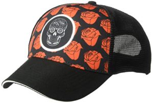 headsweats standard trucker hat 5-panel, calavera de rosas, one size