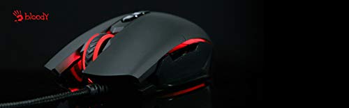 BLOODY SP80 Optical Switch Gaming Mouse - Fastest Mouse Switch in Gaming - Enthusiast Grade Gaming Sensor - 8 Programmable Buttons - Non-Slip Rubberized Texture - Black - 12,000 FPS