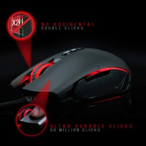 BLOODY SP80 Optical Switch Gaming Mouse - Fastest Mouse Switch in Gaming - Enthusiast Grade Gaming Sensor - 8 Programmable Buttons - Non-Slip Rubberized Texture - Black - 12,000 FPS