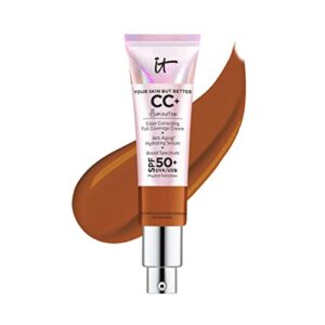 it cosmetics your skin but better cc+ cream illumination, rich honey (w) - color correcting cream, full-coverage foundation, hydrating serum & spf 50+ sunscreen - radiant finish - 1.08 fl oz