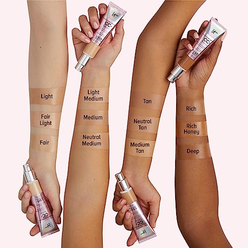 IT Cosmetics Your Skin But Better CC+ Cream Illumination, Rich Honey (W) - Color Correcting Cream, Full-Coverage Foundation, Hydrating Serum & SPF 50+ Sunscreen - Radiant Finish - 1.08 fl oz