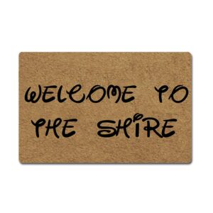 artsbaba door mat welcome to the shire doormat rubber non-slip entrance rug floor mat balcony mat funny home decor indoor mat 23.6 x 15.7 inches, 0.18 inch thickness