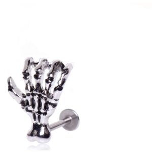 amelia fashion 16 gauge zombie claw labret stud 316l surgical steel (choose length) (16ga(1.2) l. 5/16"(8mm))