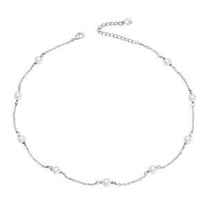 s925 sterling silver choker shell pearl beads clavicle short pendant necklace for women jewelry