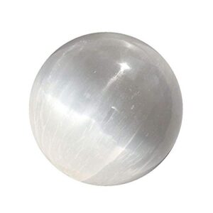 circuitoffice 100 mm (4") diameter selenite white sphere ball for wicca, reiki, healing, metaphysical, chakra, positive energy, lucky feng shui, meditation, protection, decoration or gift