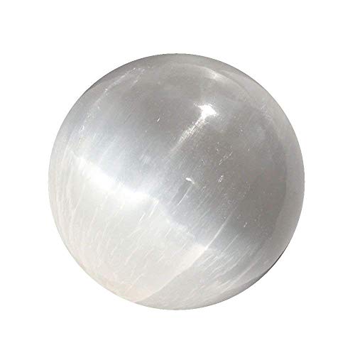 CircuitOffice 100 mm (4") Diameter Selenite White Sphere Ball for Wicca, Reiki, Healing, Metaphysical, Chakra, Positive Energy, Lucky Feng Shui, Meditation, Protection, Decoration Or Gift