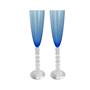 baccarat vega blue sapphire flutissimo champagne flute 2811804 - set of 2