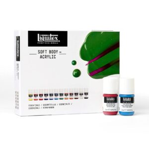 Liquitex Professional Soft Body Acrylic Paint, 12 x 22ml (0.74-oz), Essentials Set