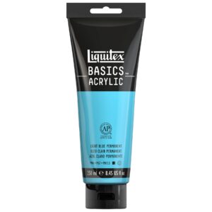 liquitex basics acrylic paint, 250ml (8.5-oz) tube, light blue permanent