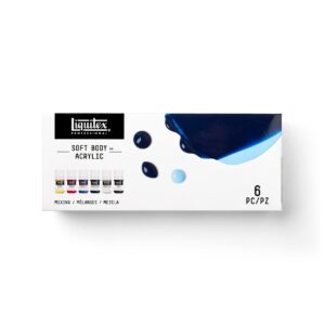 liquitex professional soft body acrylic paint, 6 x 22ml (0.74-oz), mixing set