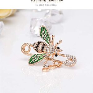 Bee Brooch pins Women Enamel Crystal Insect Pin Lapel Pin Large Safety Pin