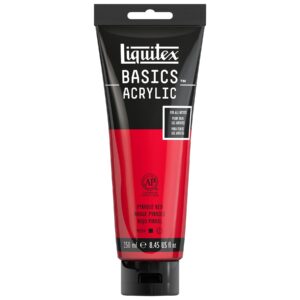 liquitex basics acrylic paint, 250ml (8.5-oz) tube, pyrrole red