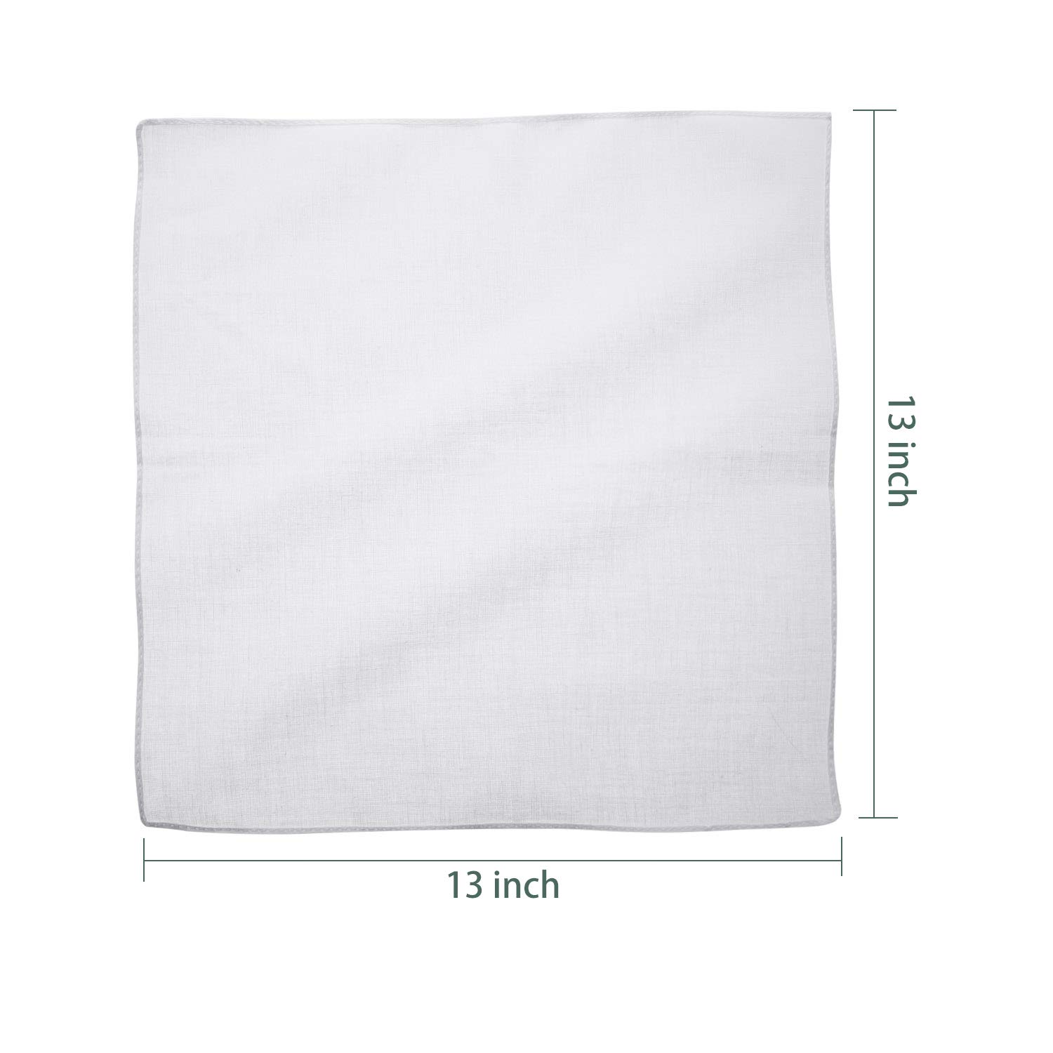 Leinuosen 50 Pack Handkerchiefs Classic Hankies Pocket Square Towel White for Kids Girl Boy Tea Parties (11 x 11 Inch)