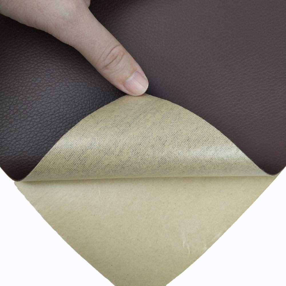 Large Leather Repair Patch Adhesive Back First-aid for Upholstery Couch Car Seat Jackets Handbags 12x24 Inches, Pack of 2 (Brown)