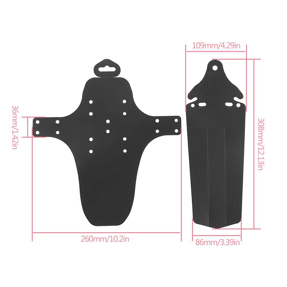 Bike Fenders, Front and Rear Compatible Mudguards, Mountain Bike Mudguard Fenders 360 Degree Torsion (2pcs)