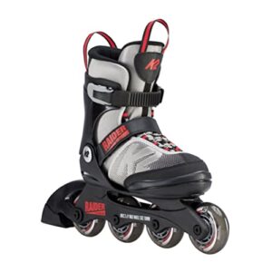 k2 youth raider adjustable inline skates- gray / red / 1-5