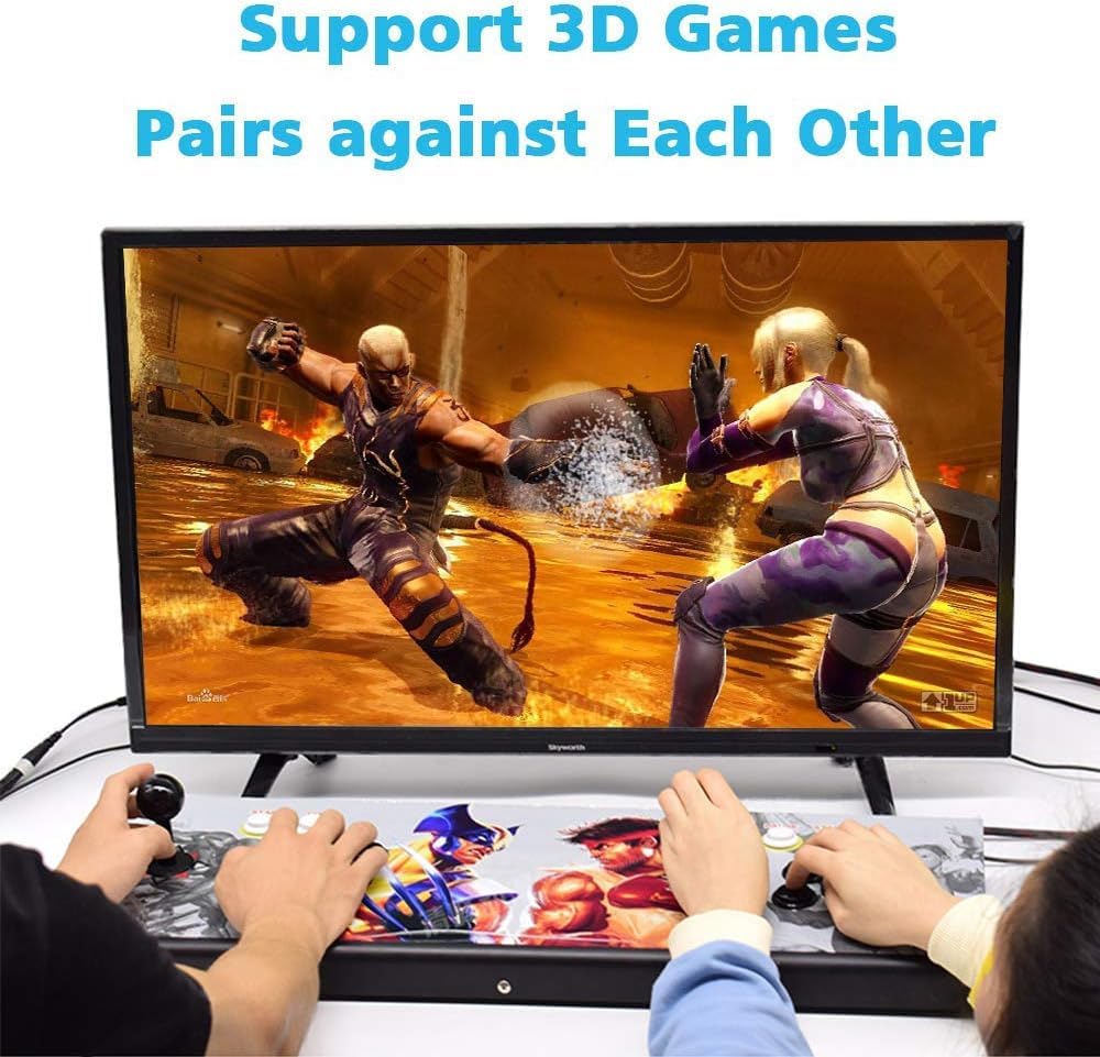 XFUNY Arcade Game Console 1080P 3D & 2D Games 8000 in 1 Pandora's Box 3D 2 Players Arcade Machine with Arcade Joystick Support Expand 8000+ Games for PC / Laptop / TV / PS4 (KOF)