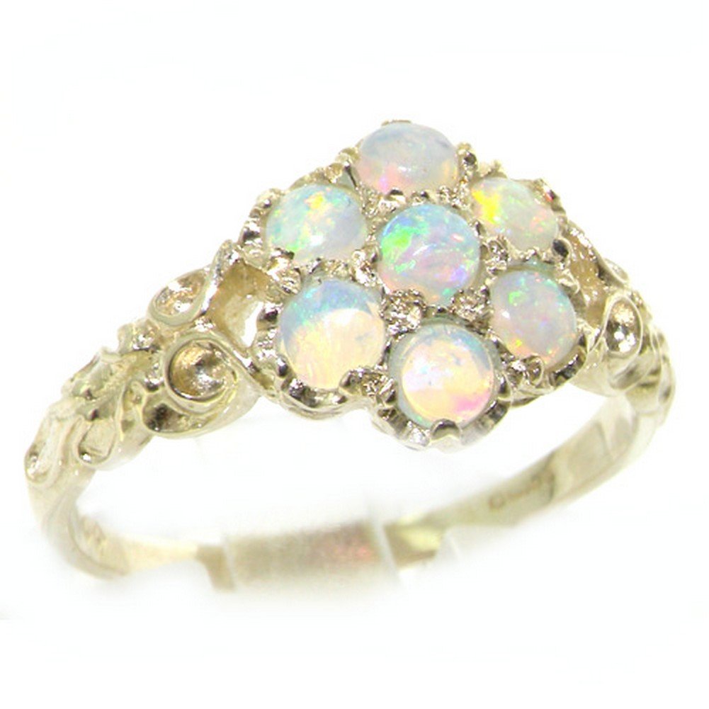 925 Sterling Silver Natural Opal Womens Anniversary Ring - Size 7.25