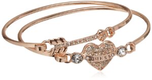 guess women's tension bracelet duo, rose gold, one size