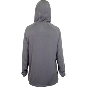 AFTCO Men's Samurai 2 Hooded Long Sleeve Shirt - Steel Heather- 2XLarge