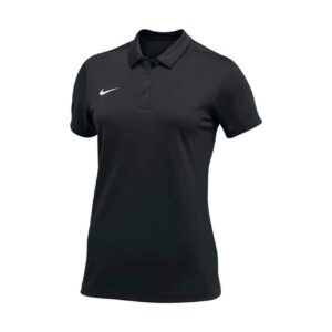 nike team short sleeve polo female black medium