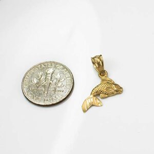 LA BLINGZ 14K Yellow Gold Tiny Goldfish Charm Pendant