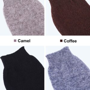 4 Pairs Cashmere Fingerless Gloves Wrist Warmers with Thumb Hole for Women and Men (7.5 x 3.5 inches)()