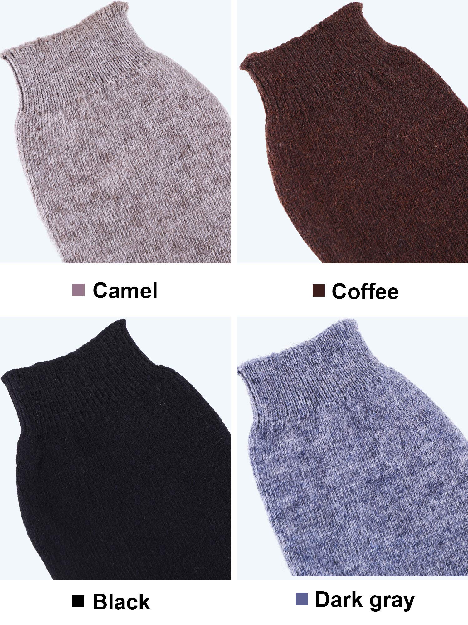 4 Pairs Cashmere Fingerless Gloves Wrist Warmers with Thumb Hole for Women and Men (7.5 x 3.5 inches)()